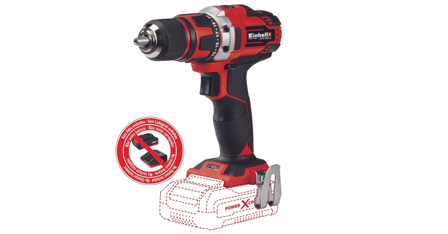 Einhell PXC TE-CD 18/40 Li-Solo akkus fúró-csavarozó, 18V, 44Nm (akku és töltő nélkül)